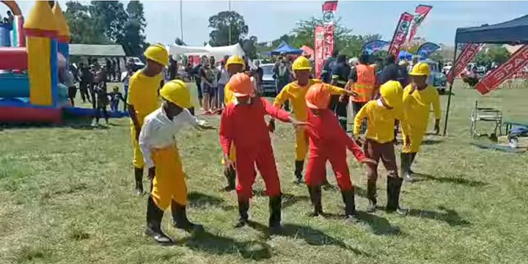 The Umthombo Wolwazi gumboot dancers
